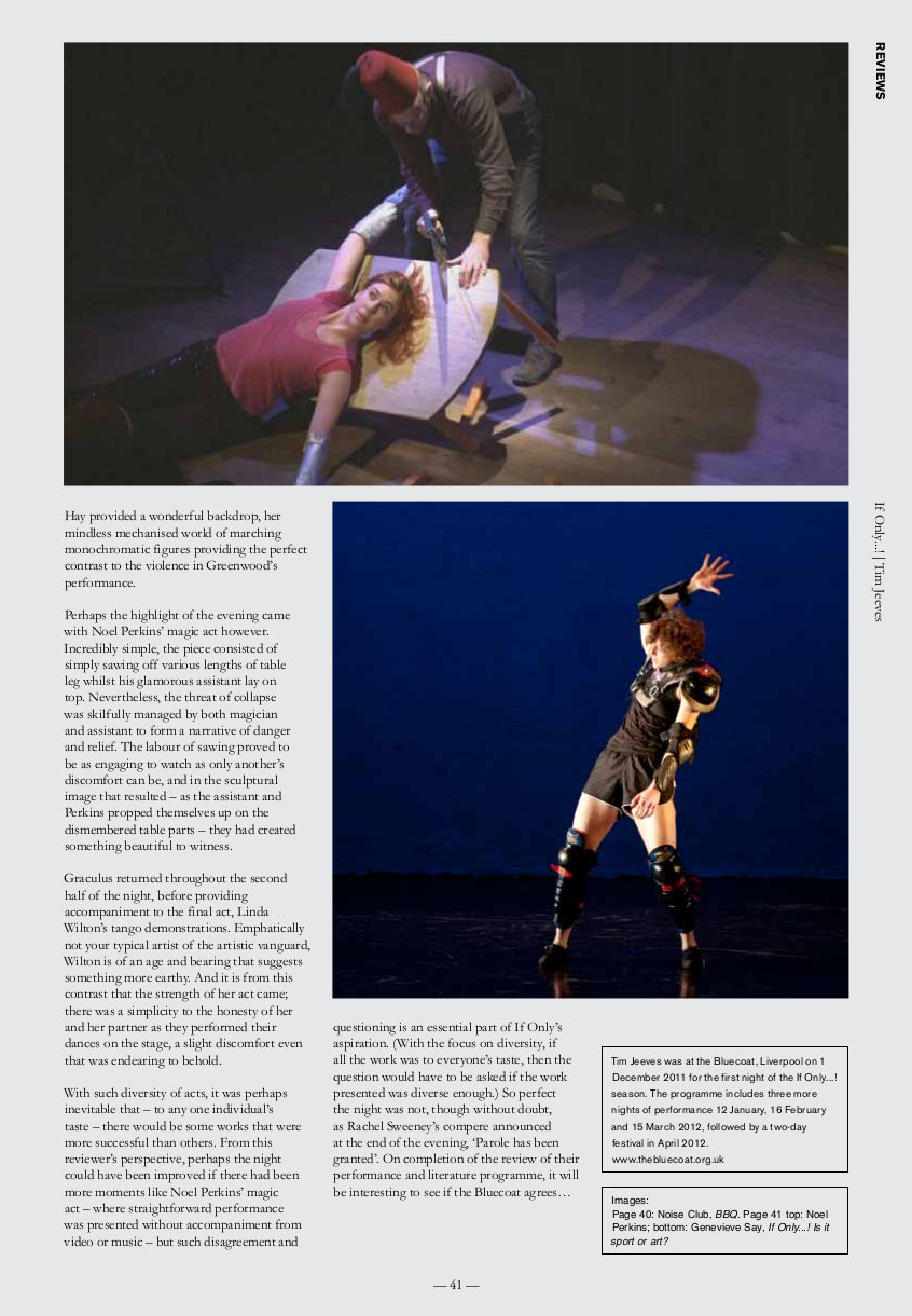 If Only…! | Total Theatre Magazine Print Archive